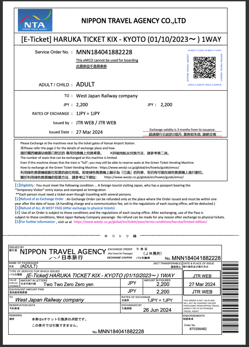 Haruka時刻表怎麼看？票價及路線圖、實際搭乘去京都的體驗 - Let's go Kyoto